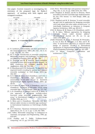 Low Power Implementation of Booth’s Multiplier using Reversible Gates | PDF