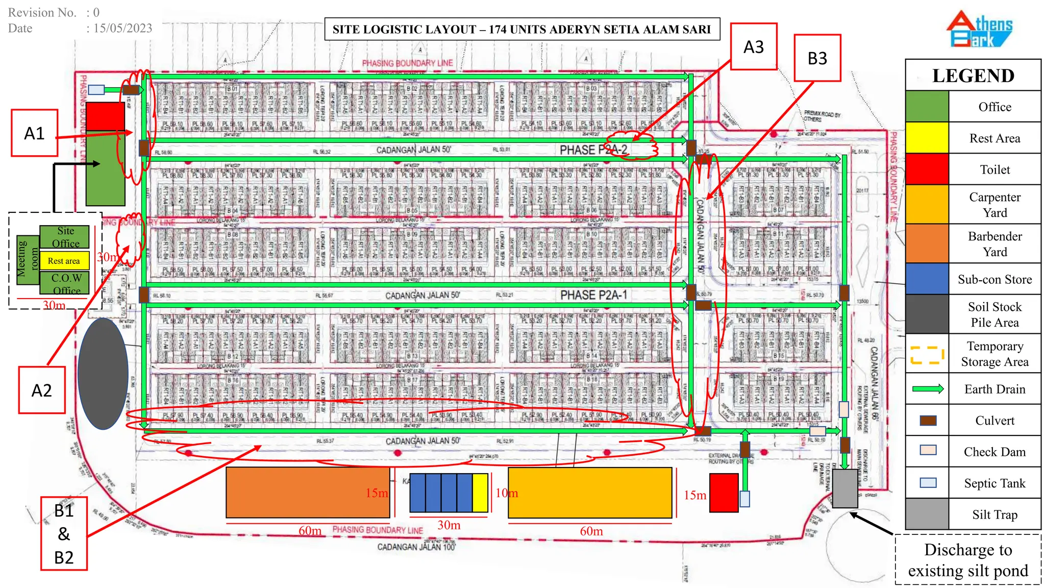 #174 Logistic Plan for site including silt trap design | PPT