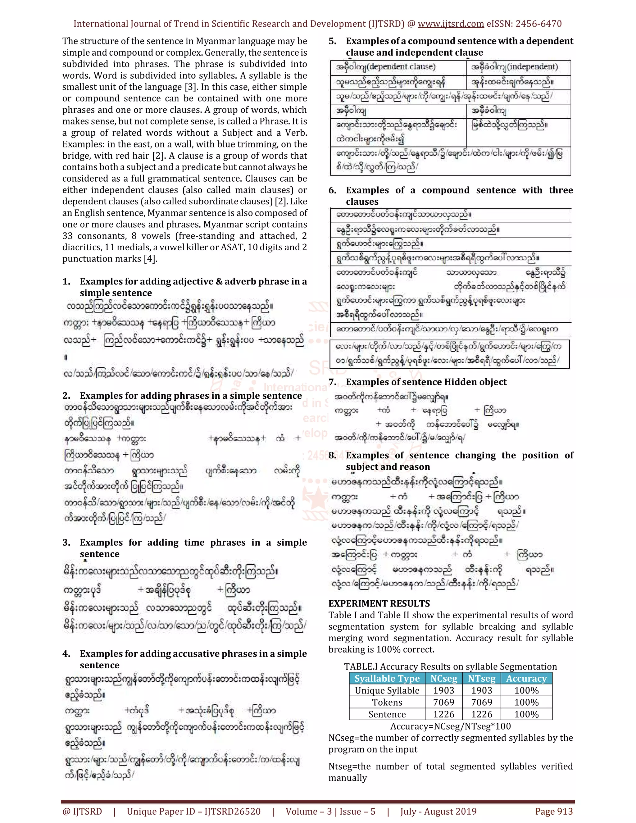 Morpheme Based Myanmar Word Segmenter | PDF