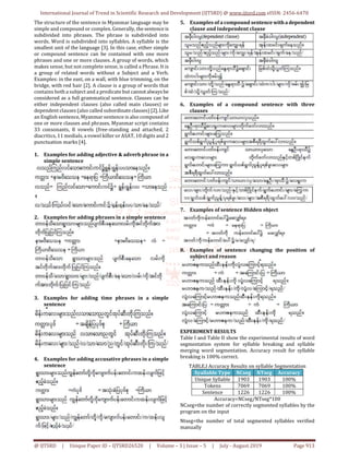 Morpheme Based Myanmar Word Segmenter | PDF