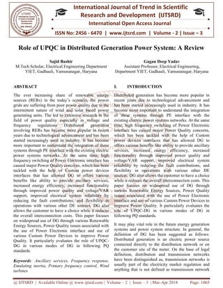 Role of UPQC in Distributed Generation Power System: A Review | PDF | Power and Energy Industry ...