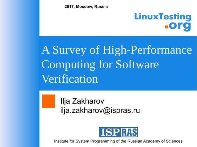 TMPA-2017: A Survey of High-Performance Computing for Software ...