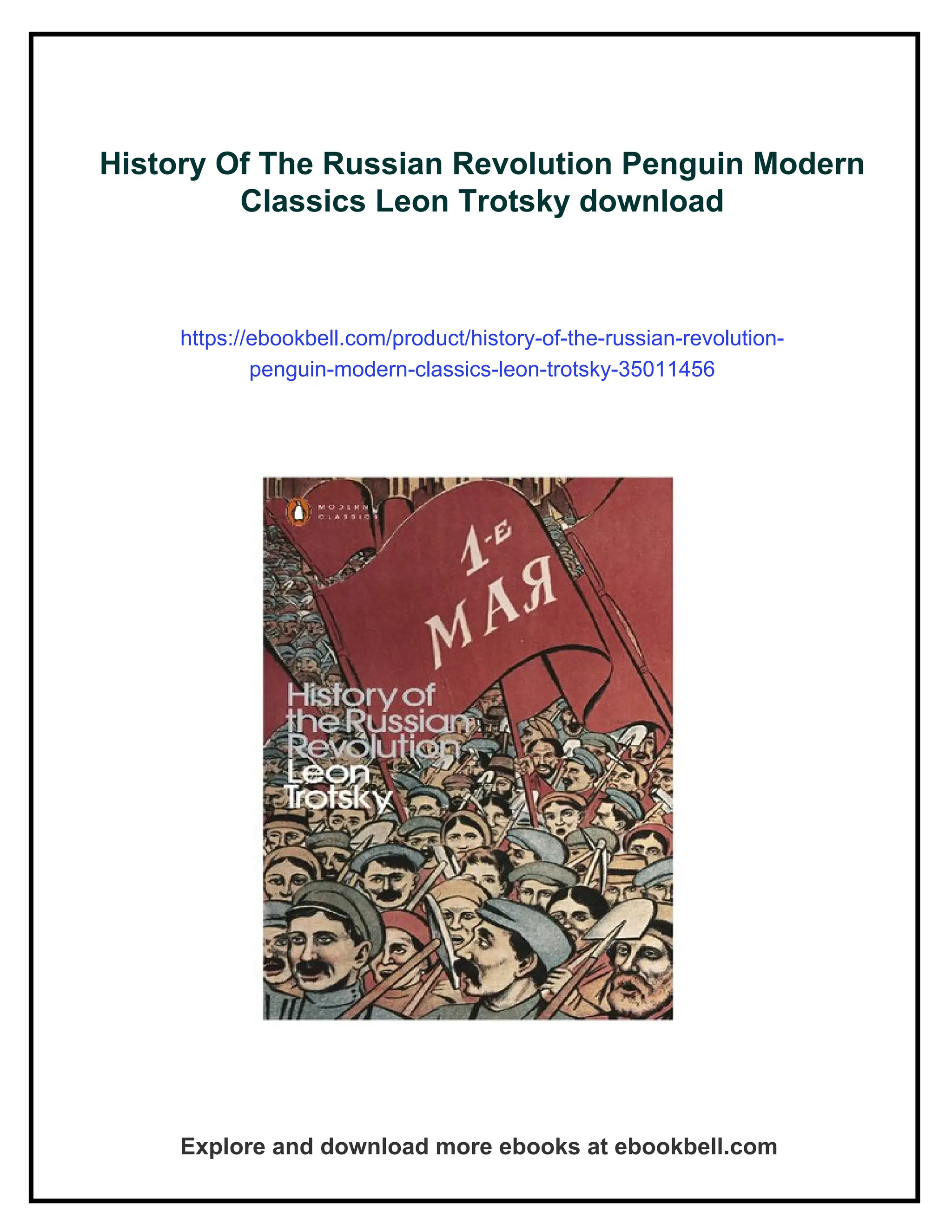 History Of The Russian Revolution Penguin Modern Classics Leon Trotsky | PDF