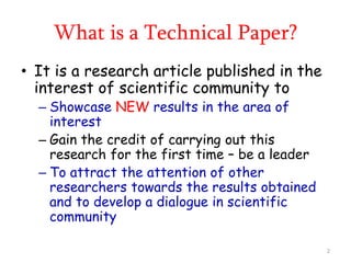 Technical Paper Writing Sridhara | PPT