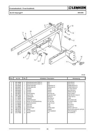 Lemken smaragd 9-300 parts catalog | PDF
