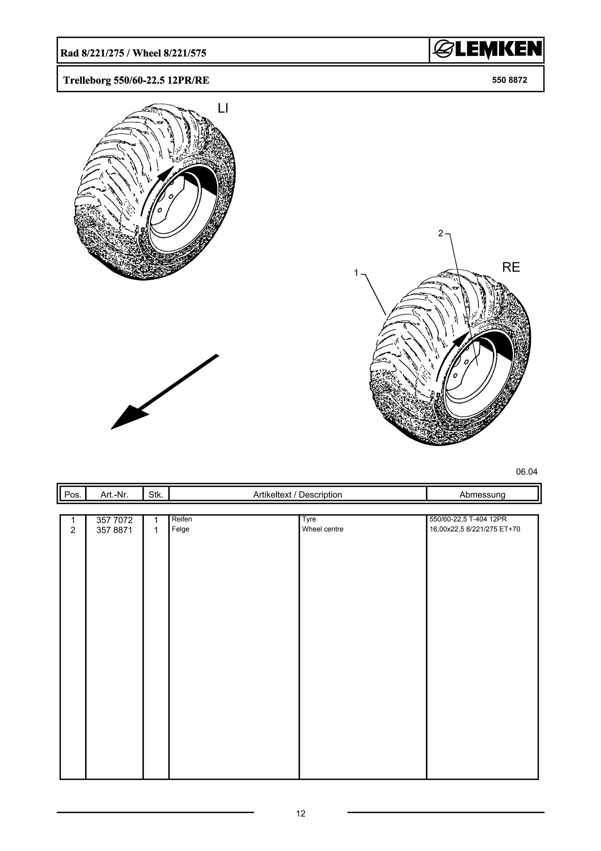 Lemken quarz 7-500 KA parts catalog | PDF