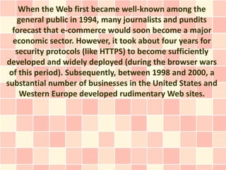 Historical Development of Electronic Commerce | PPT