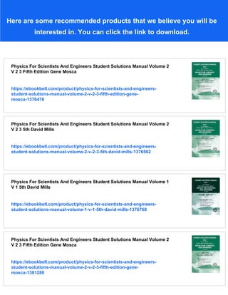 Physics For Scientists And Engineers Volume 13 5th Douglas Giancoli | PDF