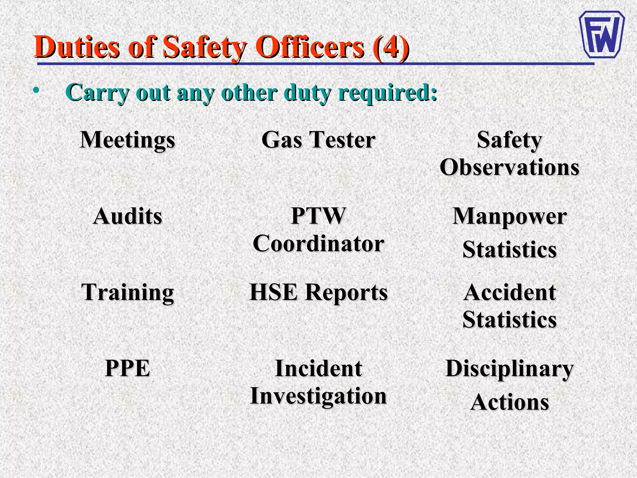 Basic Safety Officer's Course | PPT