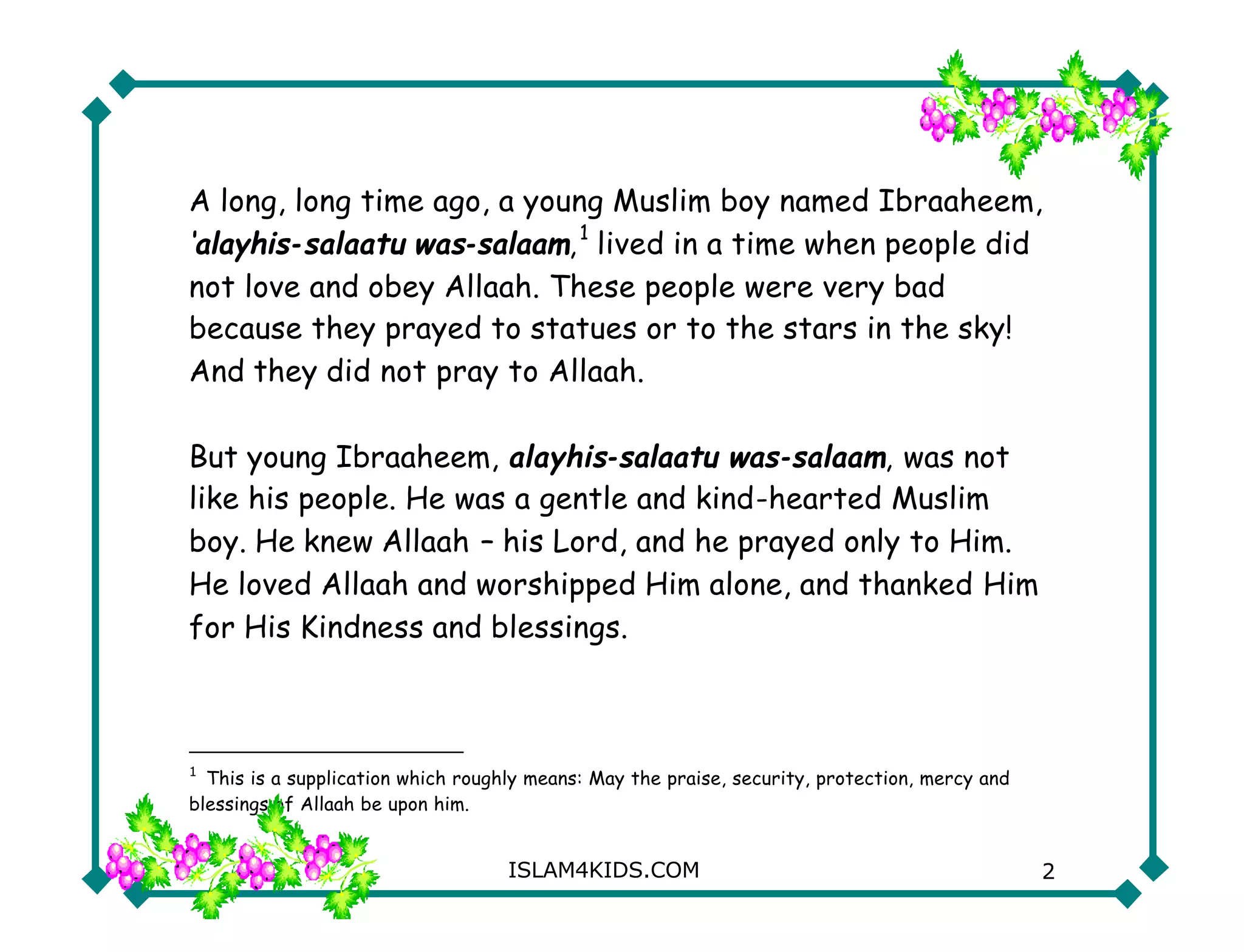 Story Of Prophet Ibraheem For Children | PDF