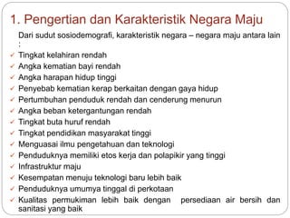karakteristik dan persebaran negara maju dan berkembang | PPTX