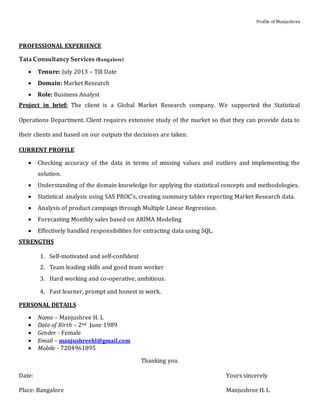 Manju CV | DOCX