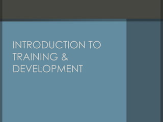 17551820 training-development-introduction | PPT | Business ...