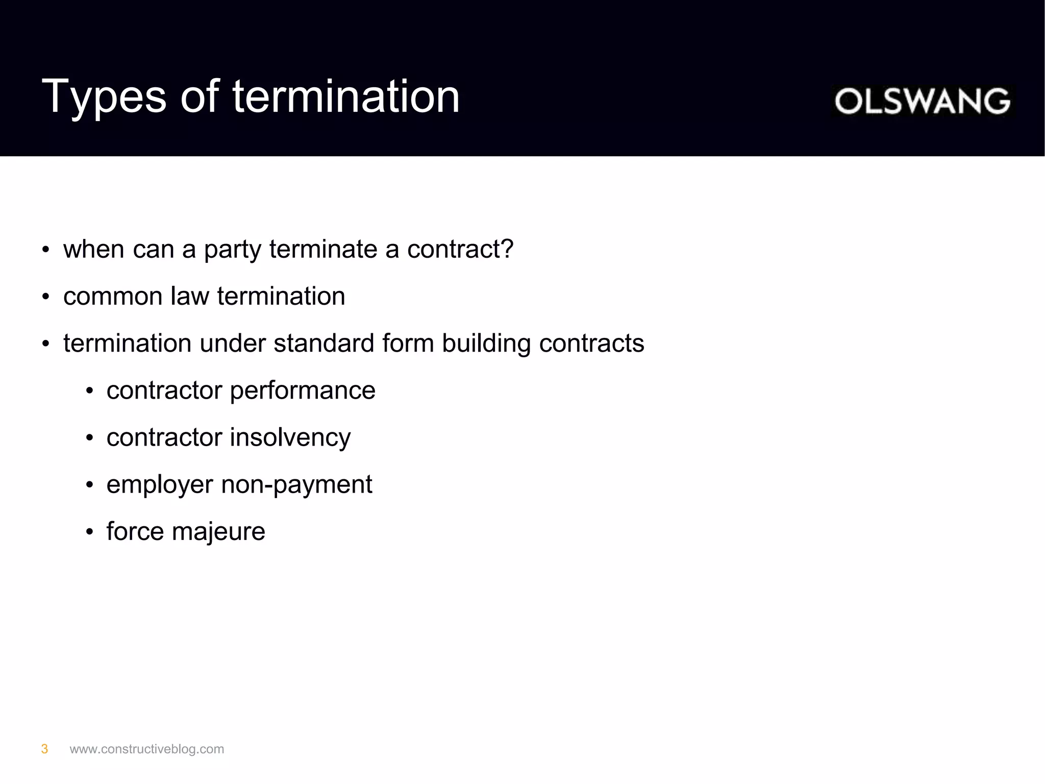 Terminating A Construction Contract Getting It Right Pptx