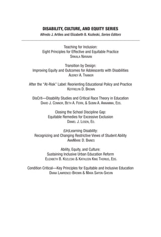 Teaching For Inclusion Eight Principles For Effective And Equitable ...