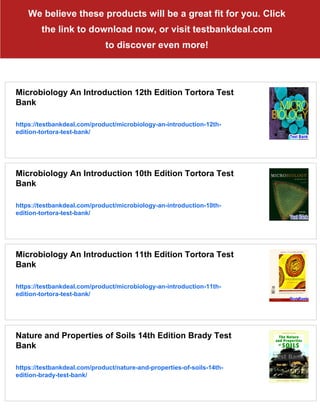 Microbiology An Introduction 12th Edition Tortora Solutions Manual | PDF