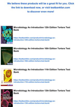 Microbiology An Introduction 12th Edition Tortora Solutions Manual | PDF
