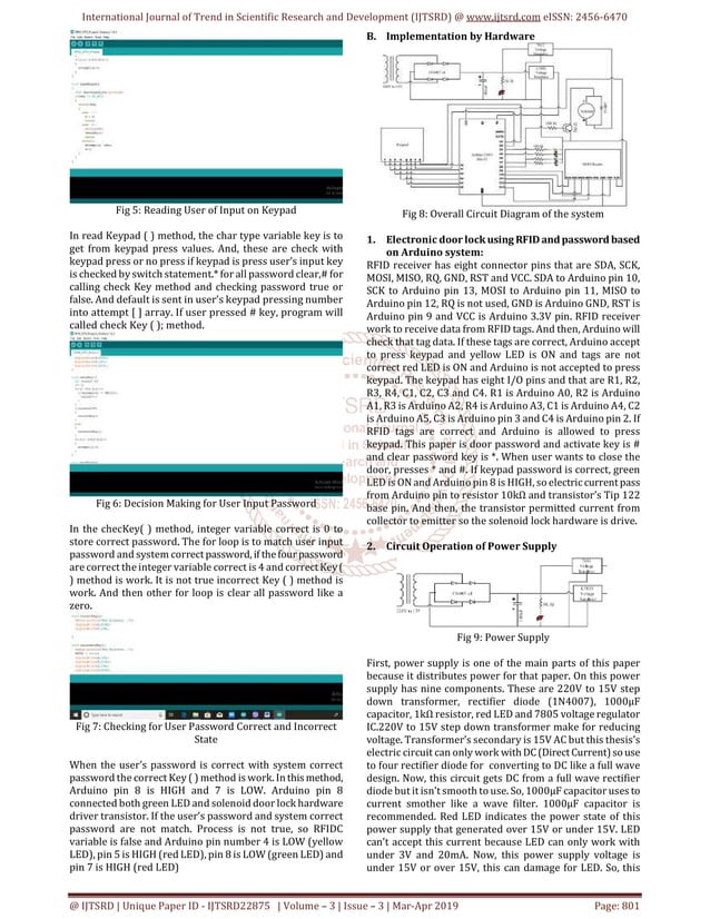 Electronic Door Lock using RFID and Password Based on Arduino | PDF