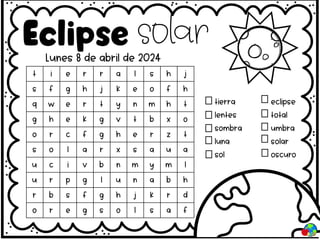 Actividades eclipse solar 2024 Educacion | PDF