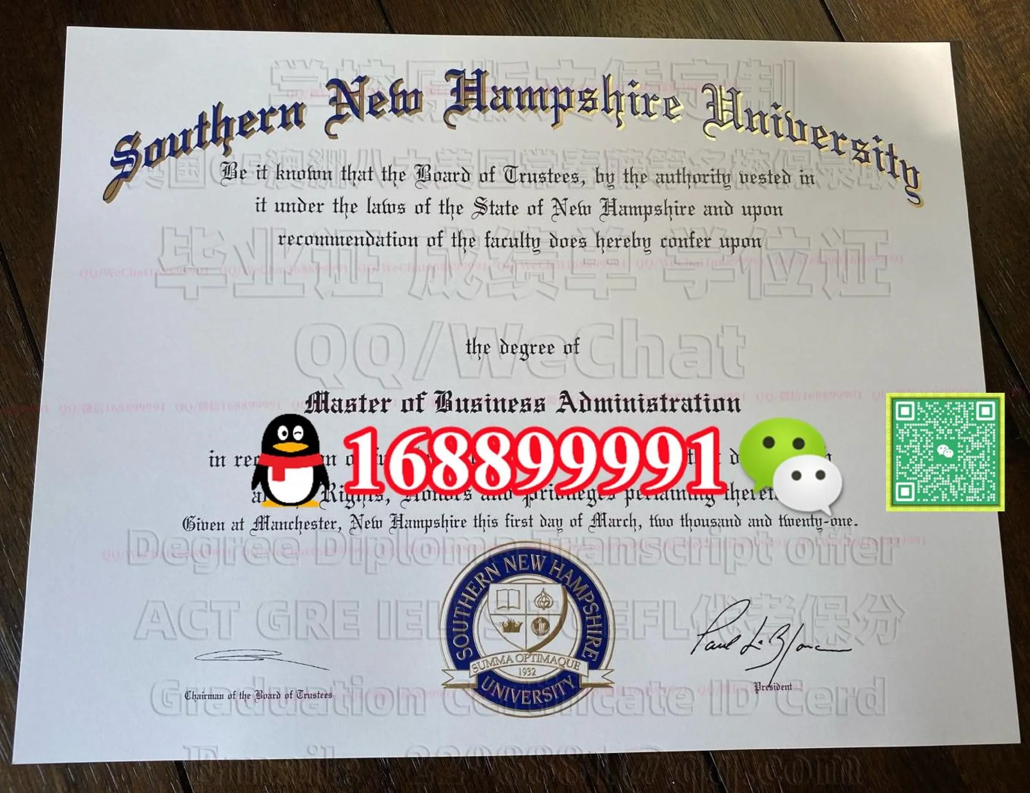 Southern New Hampshire University degree offer diploma Transcript | PPT