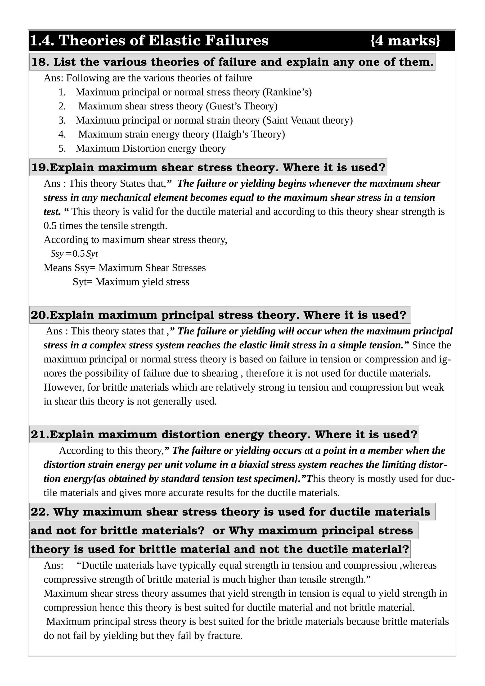 Design of machine elements notes by Bhavesh Mhaskar | PDF