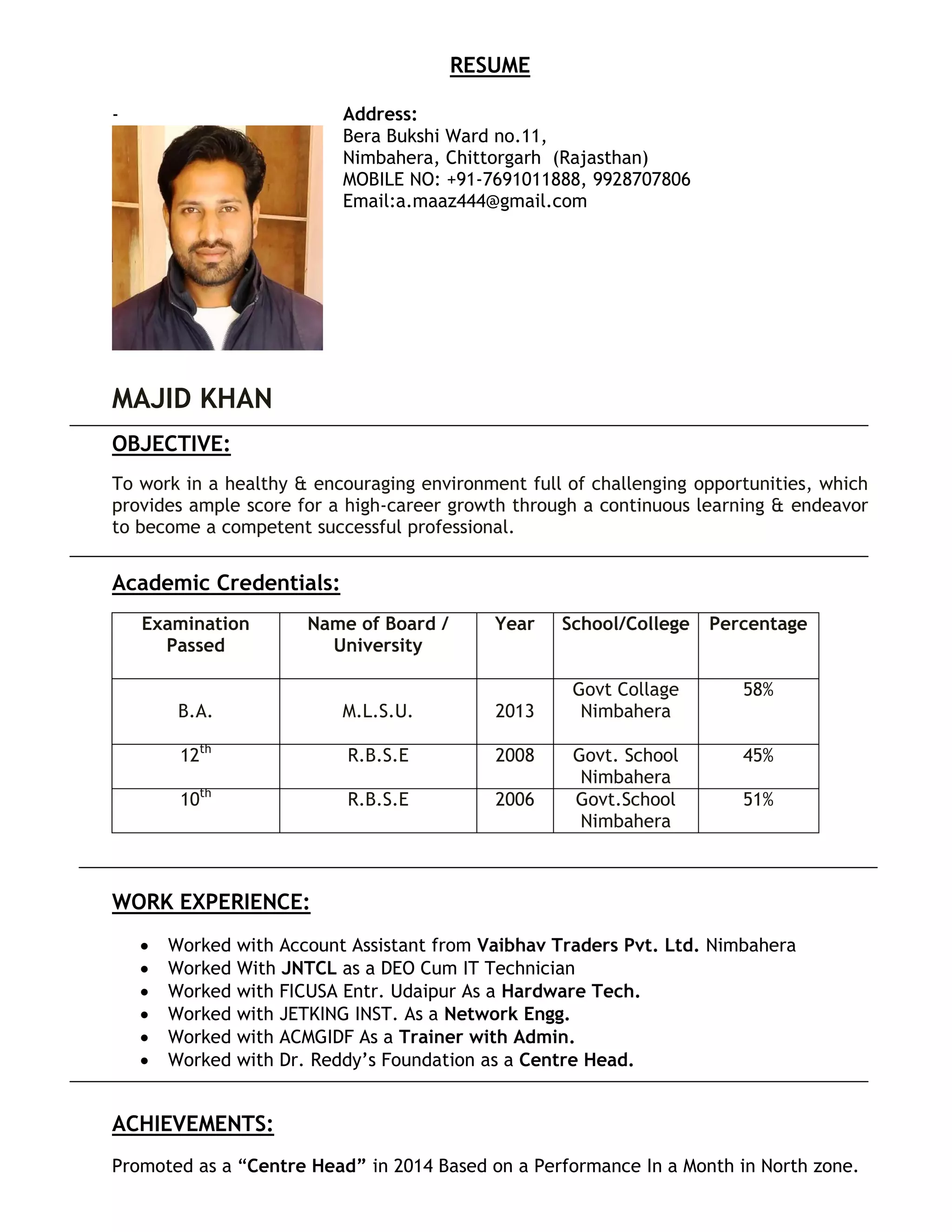 CV Majid Khan | PDF