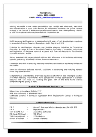 Resume - Neeraj Kumar | DOC