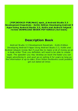 kotlin / android studio 3.0 development essentials pdf