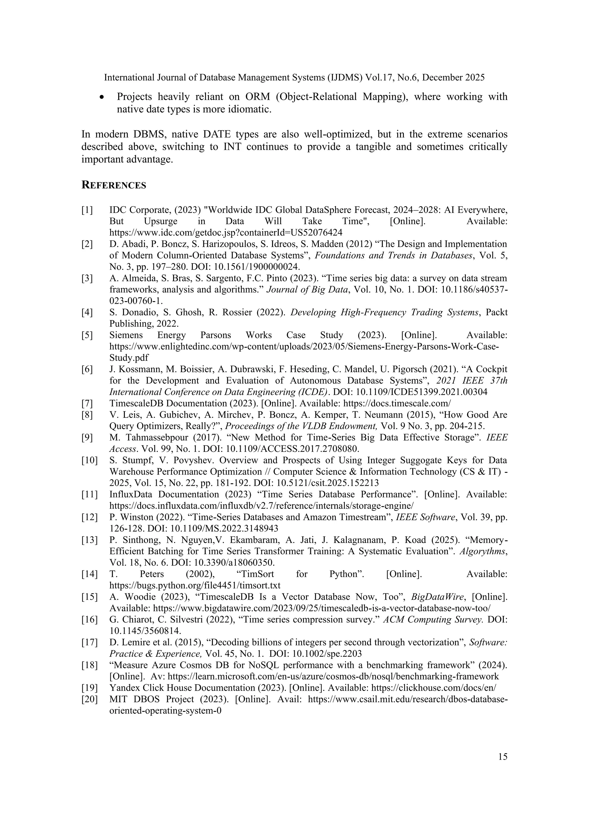 Architectural Patterns and Performance Analysis of Integer Surrogate Keys for Time-Series Data ...