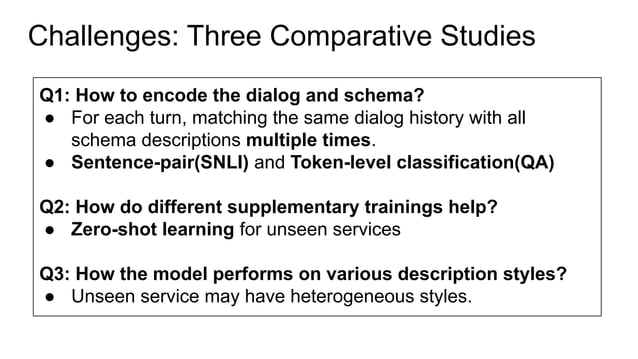 A Comparative Study on Schema-guided Dialog State Tracking | PPT