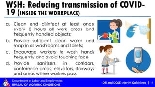 DTI and DOLE interim guidelines on workplace prevention and control of ...