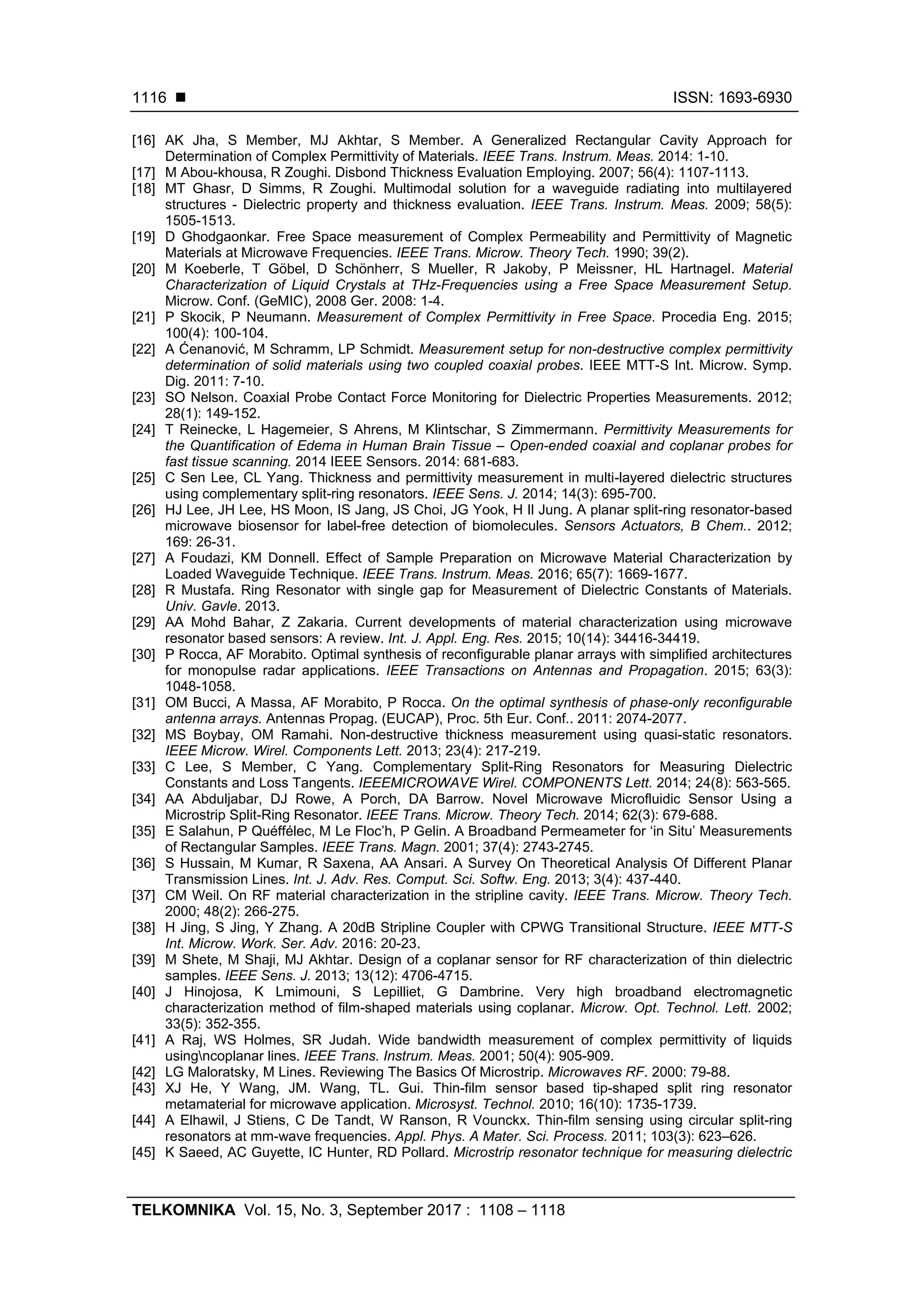Planar Microwave Sensors for Accurate Measurement of Material ...