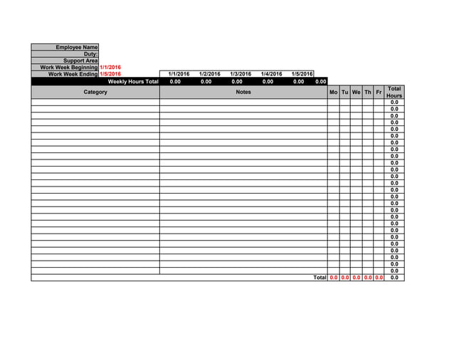 Task Time Allocation Template | PDF