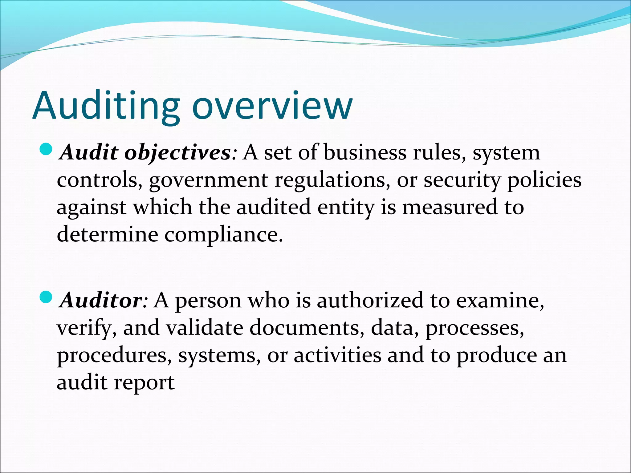 Database auditing models | PPT