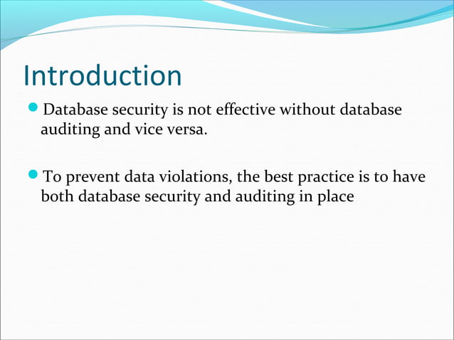 Database auditing models | PPT