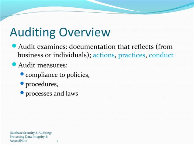 Database auditing models | PPT