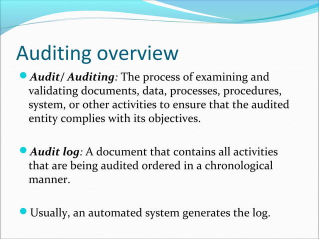 Database Auditing Models Ppt