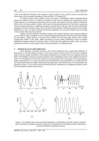 Application of a Hadoop-based Distributed System for Offline Processing of Power Quality ...
