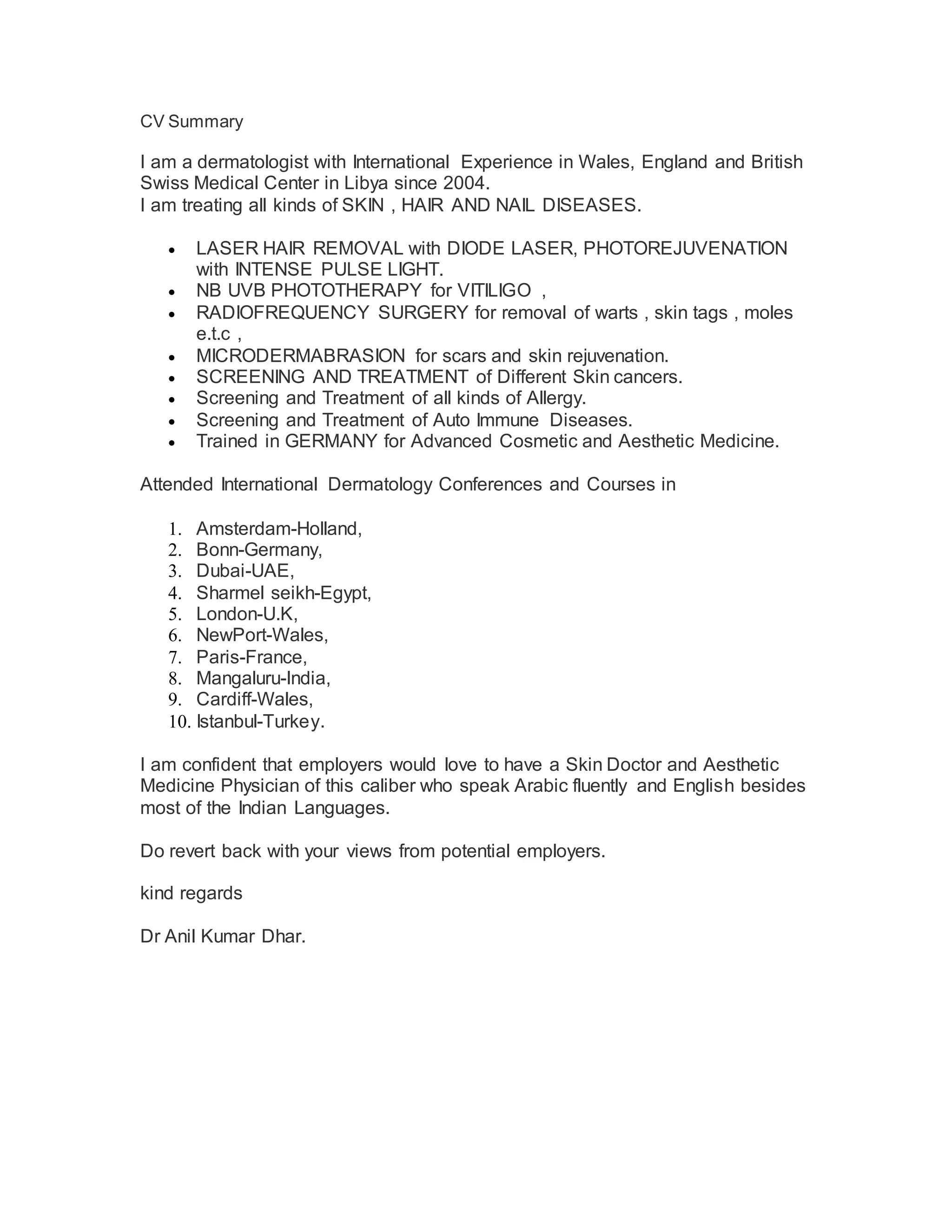 CV Summary | DOCX