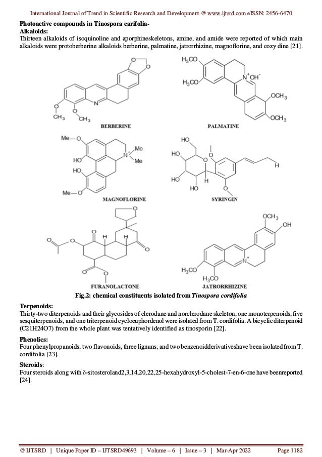 An Overview of Tinospora Cordifolia’s Chemical Constituents and Pharmacological Properties | PDF
