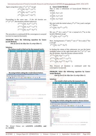 Comparison of Gauss Jacobi Method and Gauss Seidel Method using Scilab ...