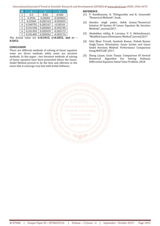 Comparison of Gauss Jacobi Method and Gauss Seidel Method using Scilab ...
