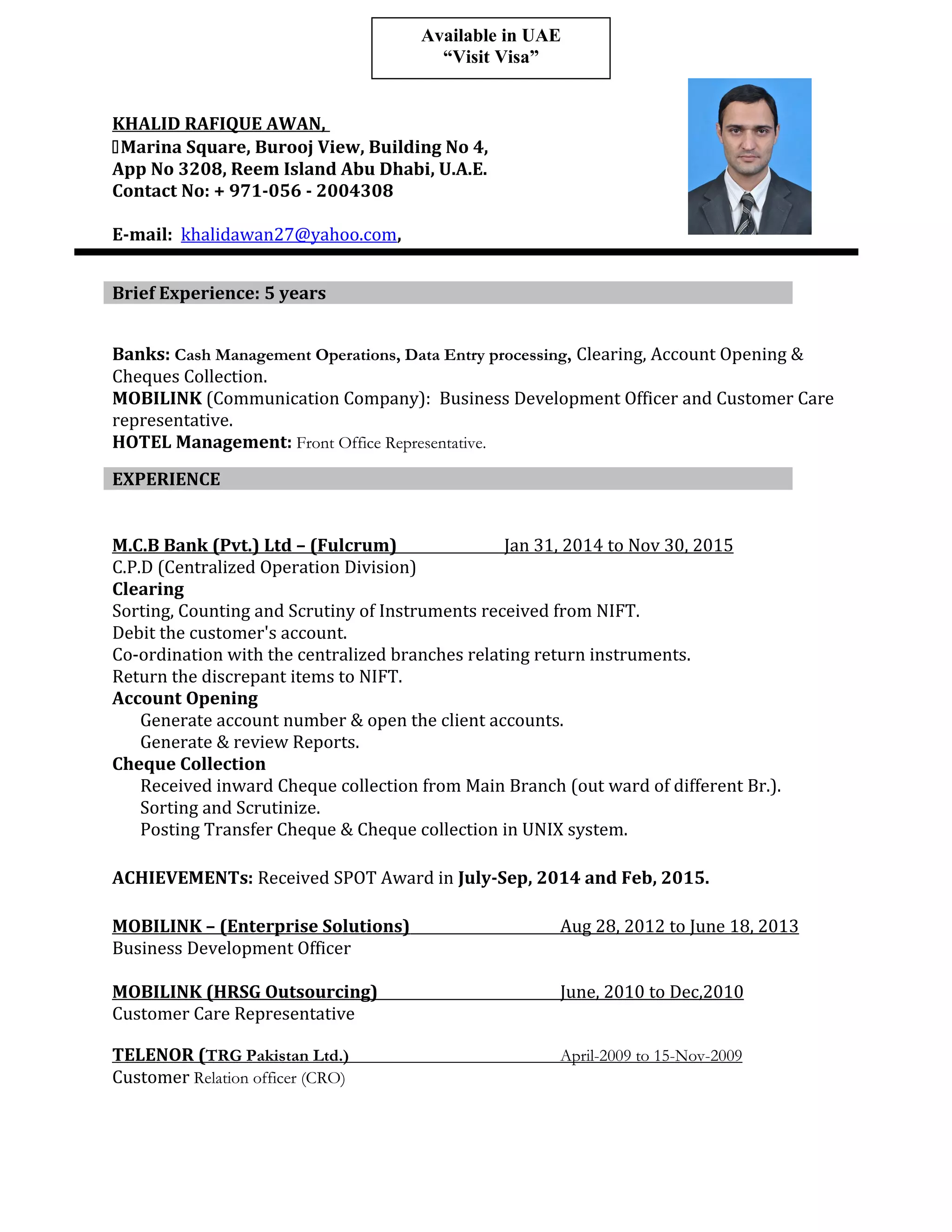 KHALID RAFIQUE CV | DOC | Business | Business and Finance