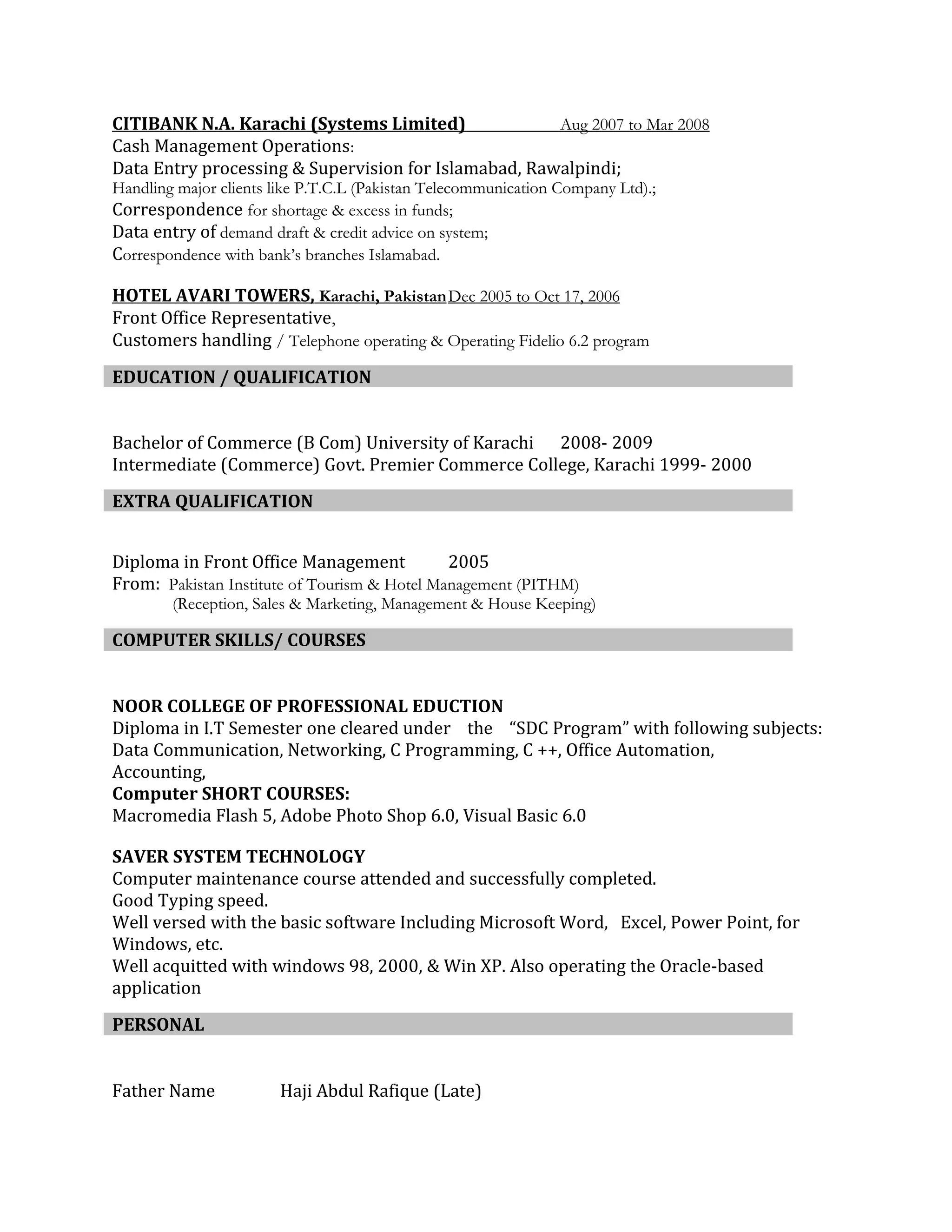 KHALID RAFIQUE CV | DOC | Business | Business and Finance