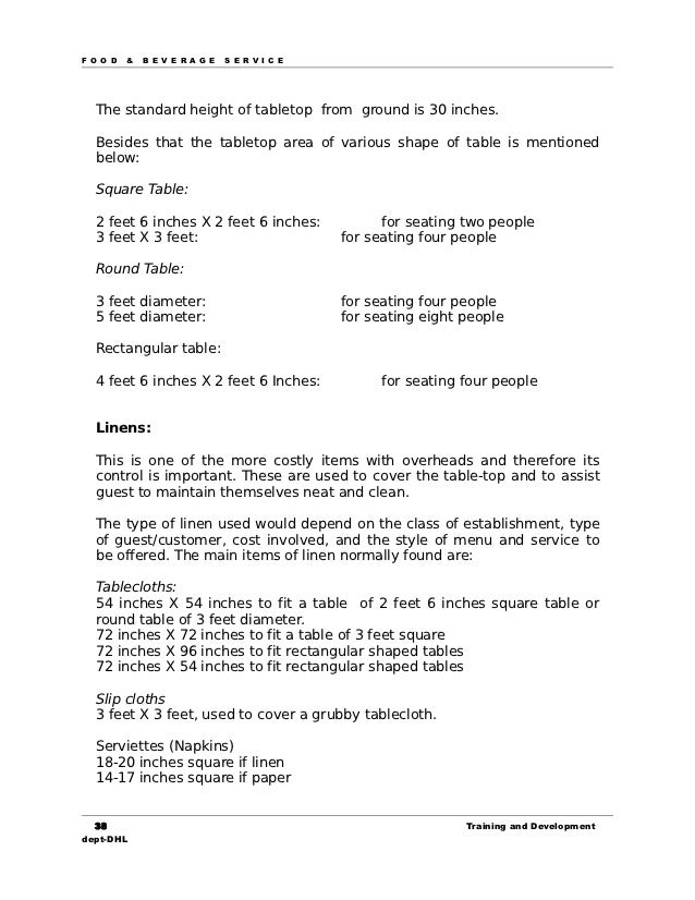 Manual For Food and Beverage Service: Manual For Food and Beverage ...