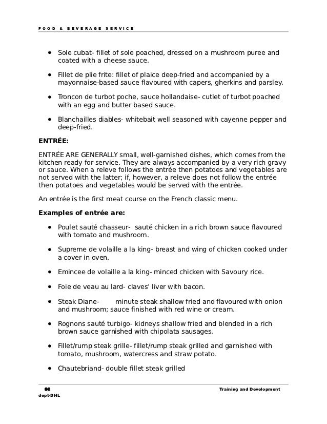 Manual For Food and Beverage Service: Manual For Food and Beverage ...