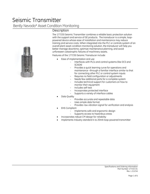 177230 seismic transmitter datasheet | PDF