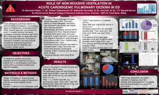 ROLE OF NON INVASIVE VENTILATION IN ACUTE CARDIOGENIC PULMONARY OEDEMA ...