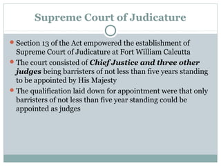 1773 regulating act and the famous case laws | PPT