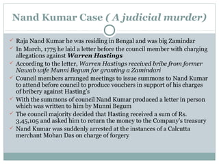 1773 regulating act and the famous case laws | PPT